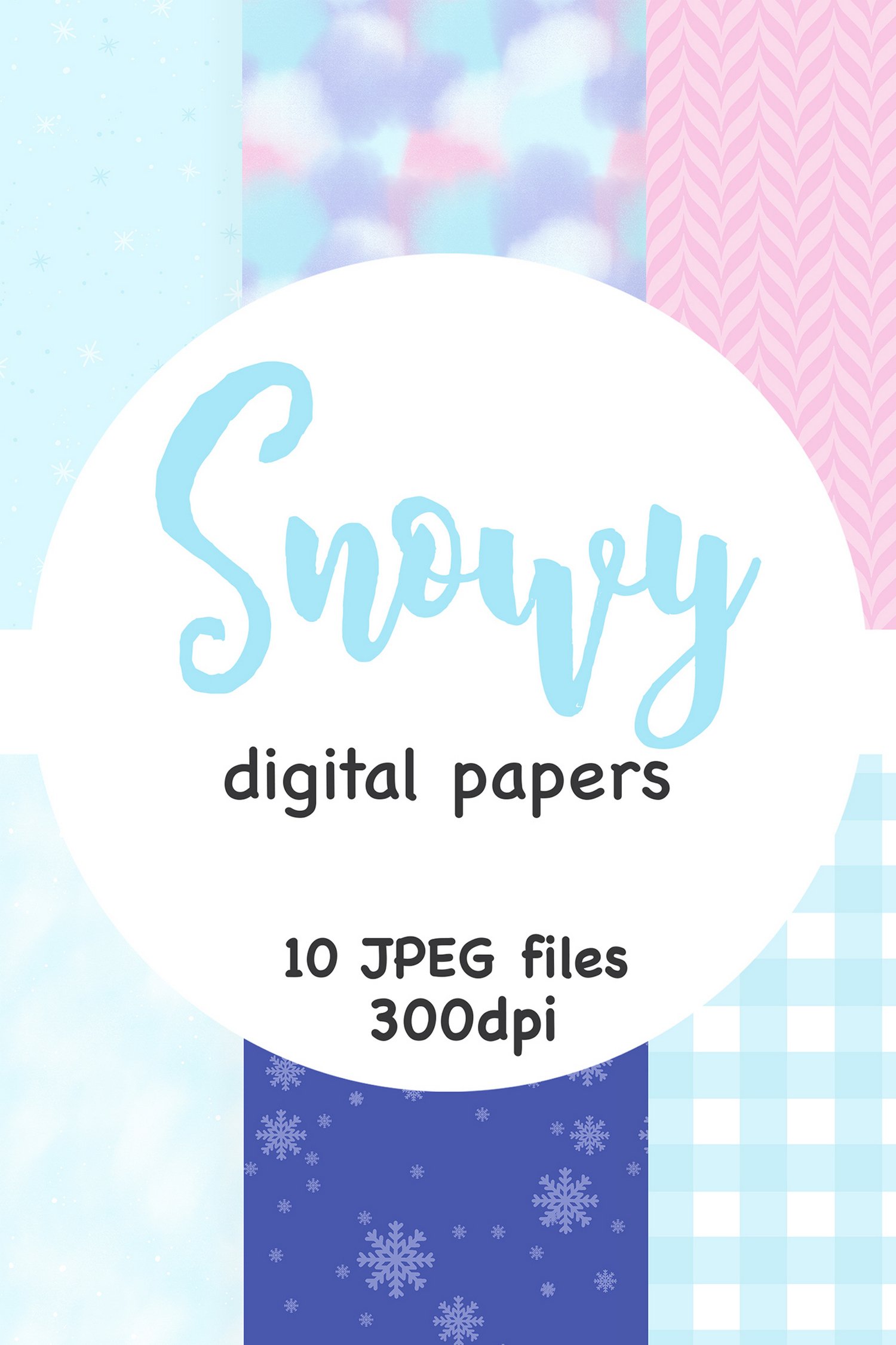 Snowy Digital Paper | Snowflakes Seamless Pattern
