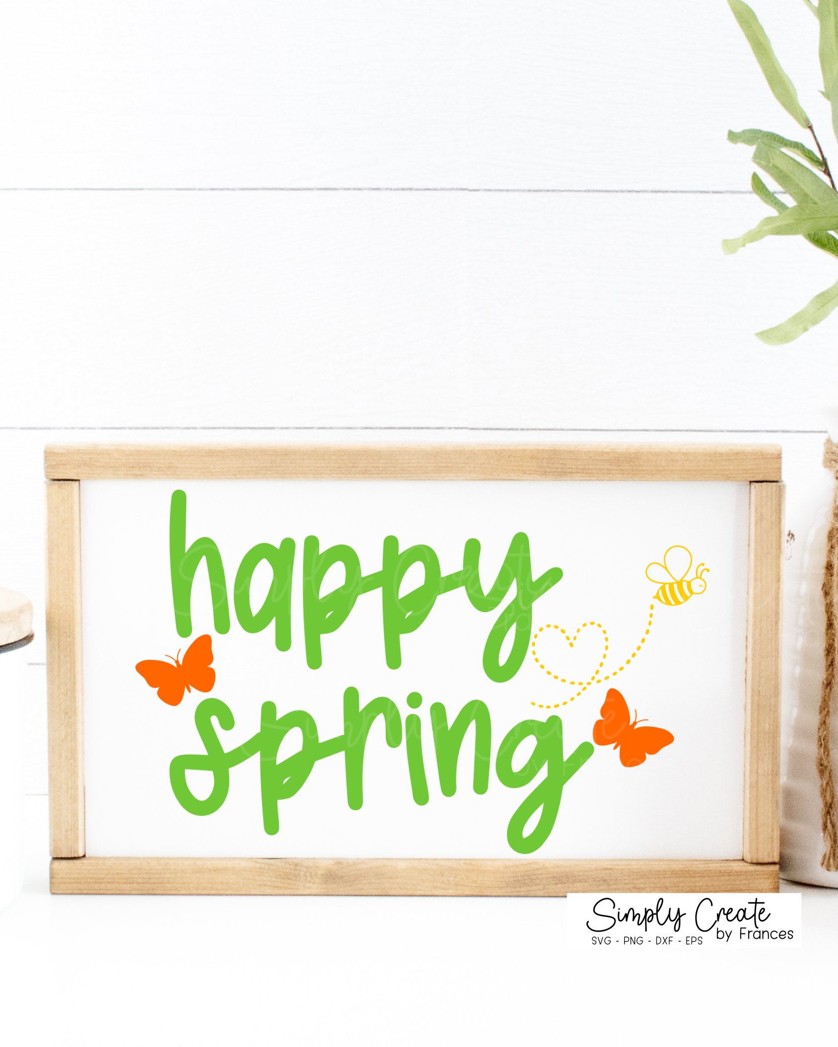 Happy Spring SVG, Butterflies, Bees, Springtime