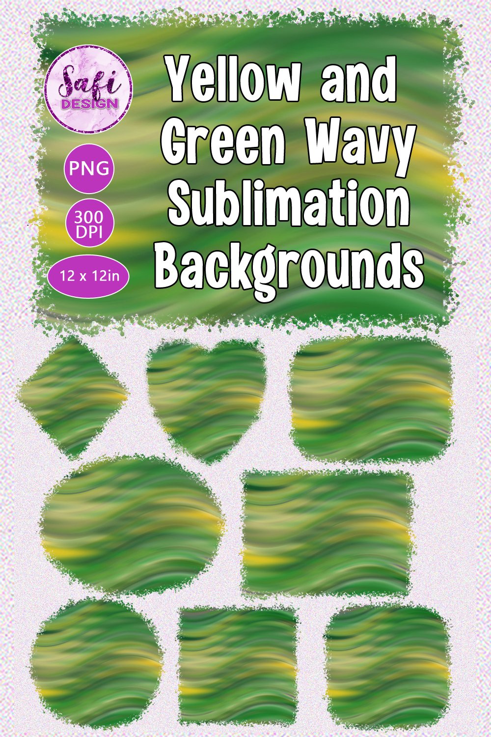 Green and Yellow Wavy Sublimation Backgrounds