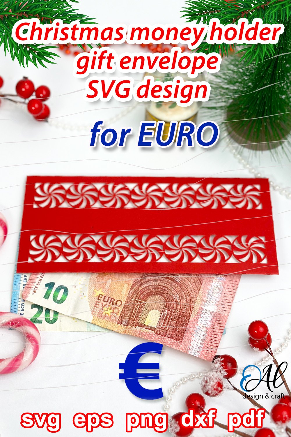 Christmas Money Holder Svg| Money Euro Envelope papercut