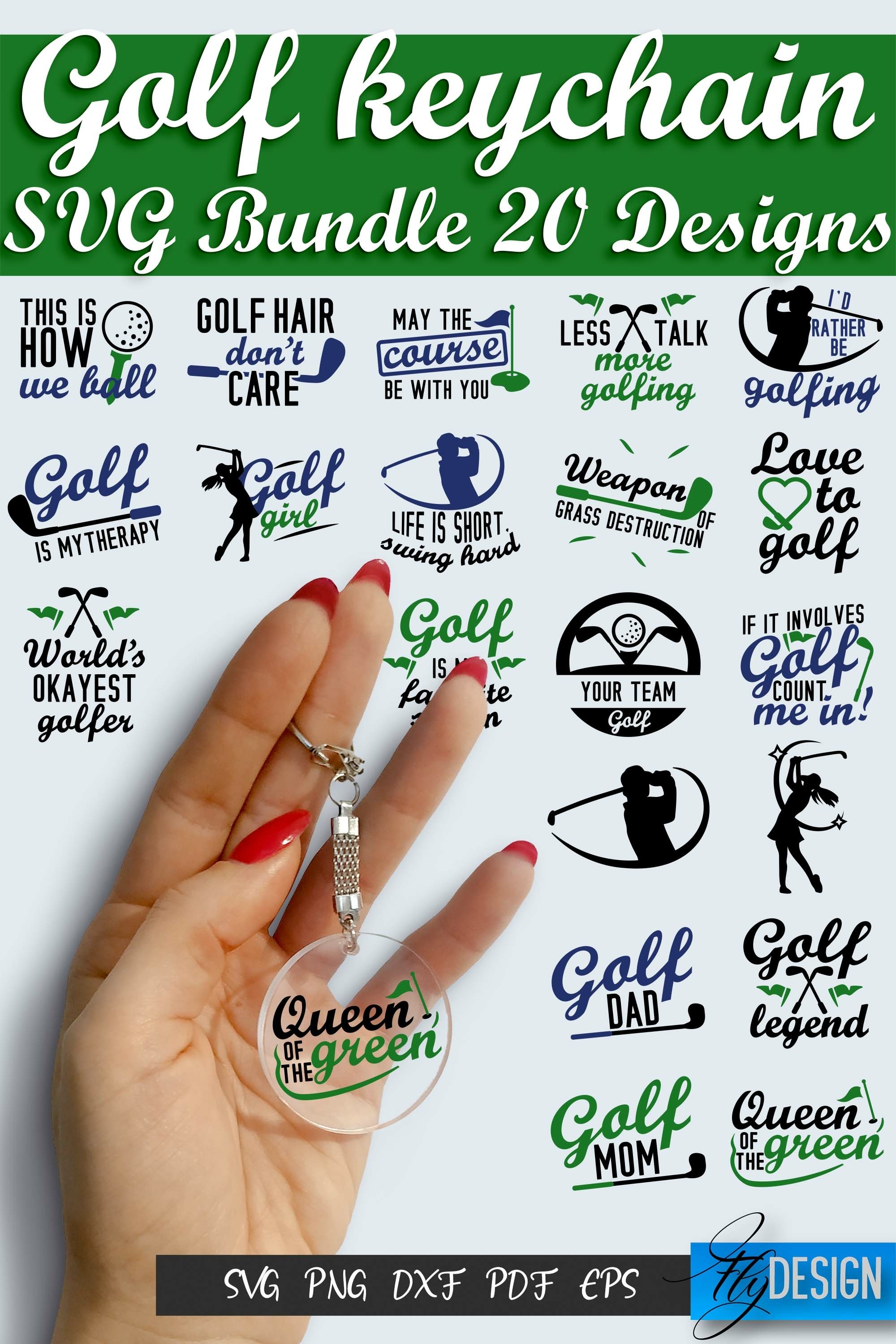 Golf Keychain SVG Bundle | Funny Quotes SVG