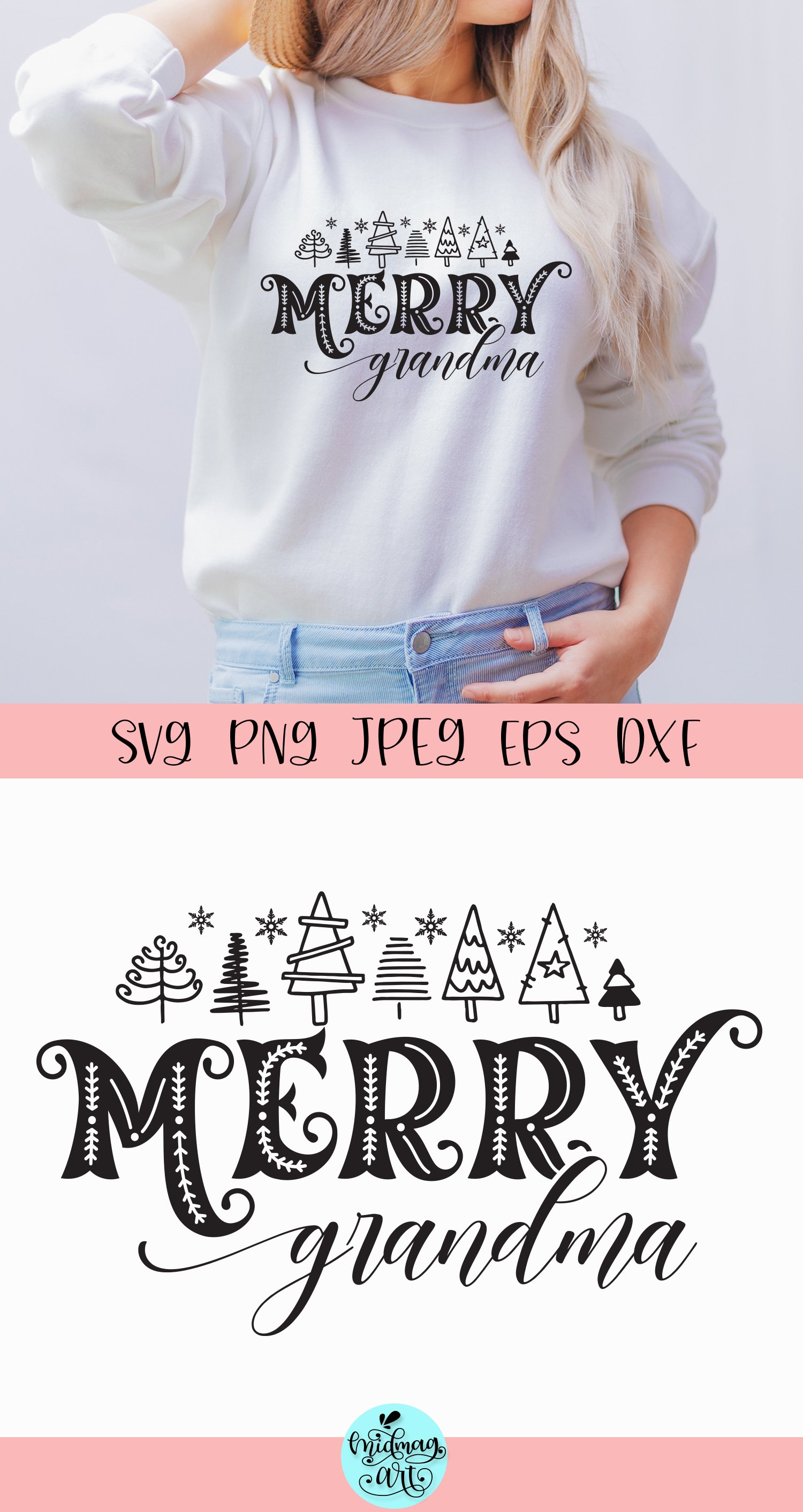 Merry grandma svg, christmas cut file (2264695)
