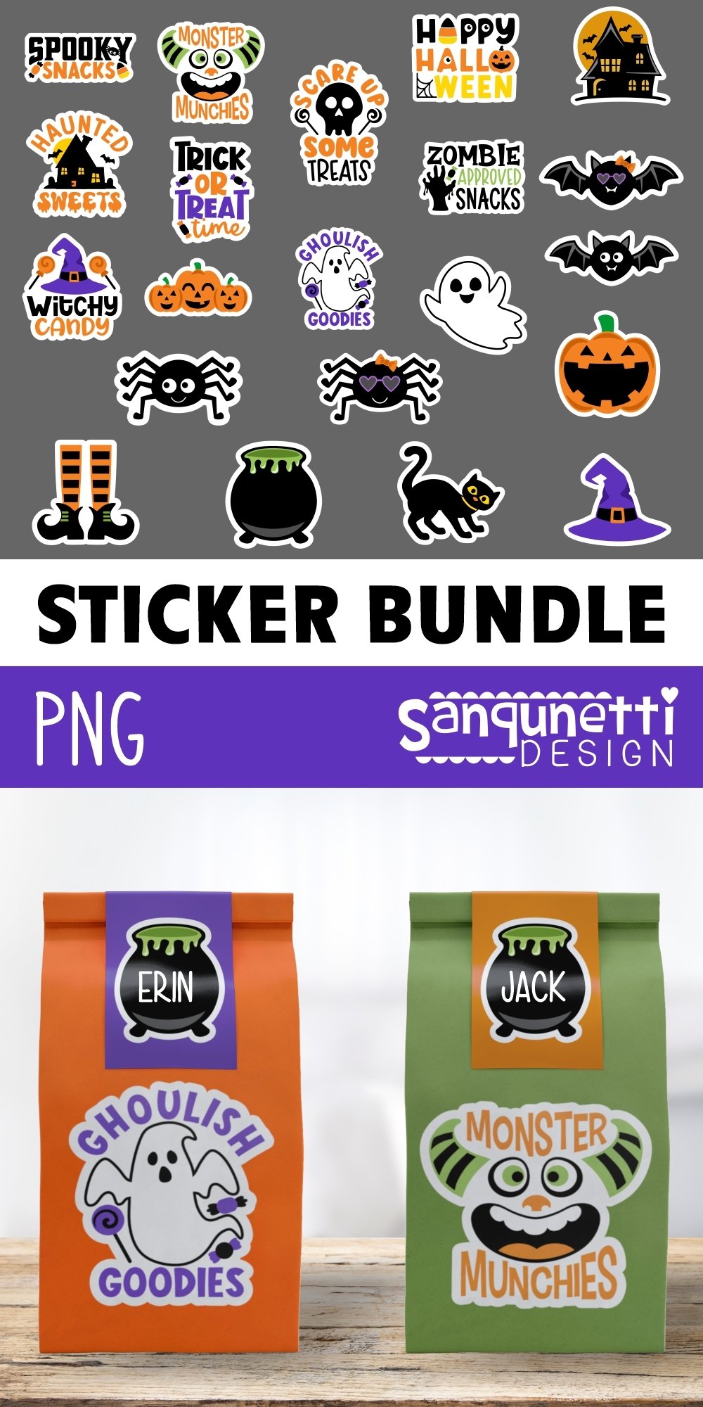 Halloween treat stickers | Halloween sticker bundle