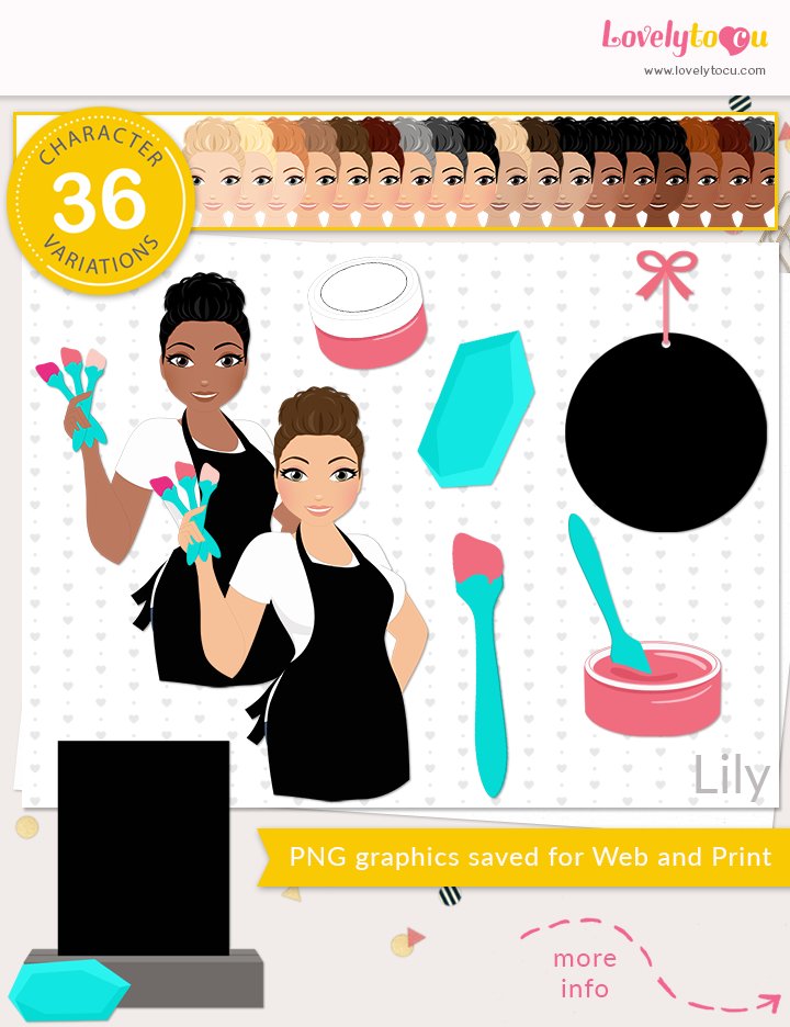 Chalk girl clipart, chalking art woman avatar, (1023339)