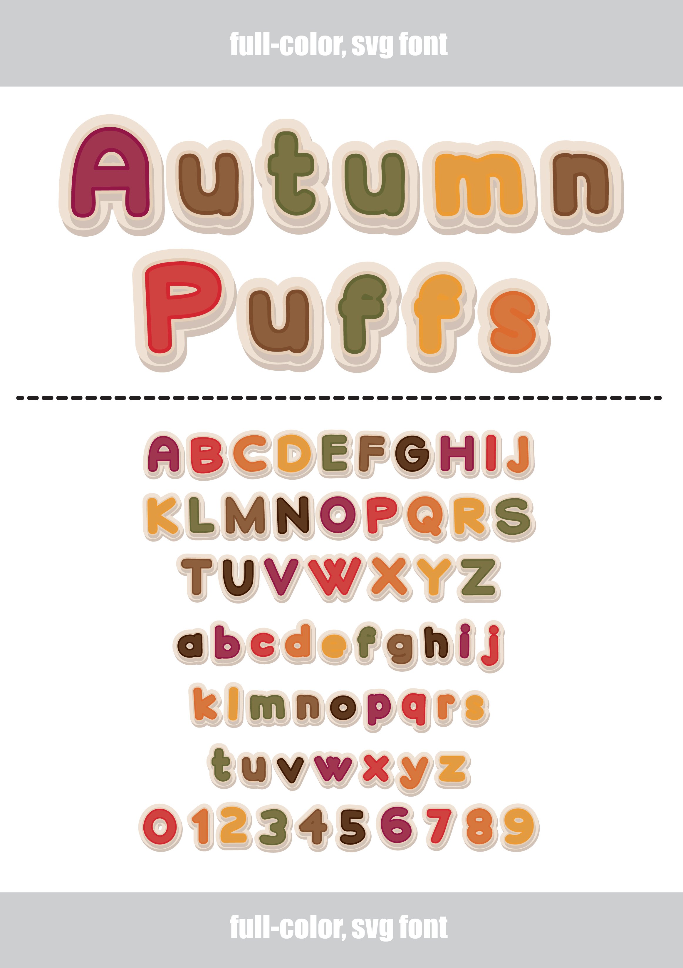 Autumn Themed Full Color SVG Font