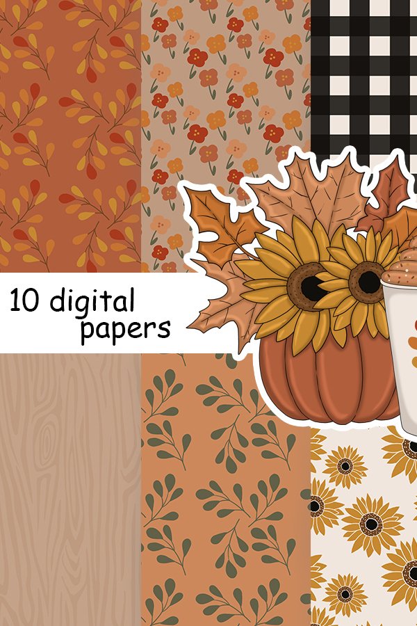 Harvest PATTERN Spice Fall Fashion Pumpkin Planner - JPEG