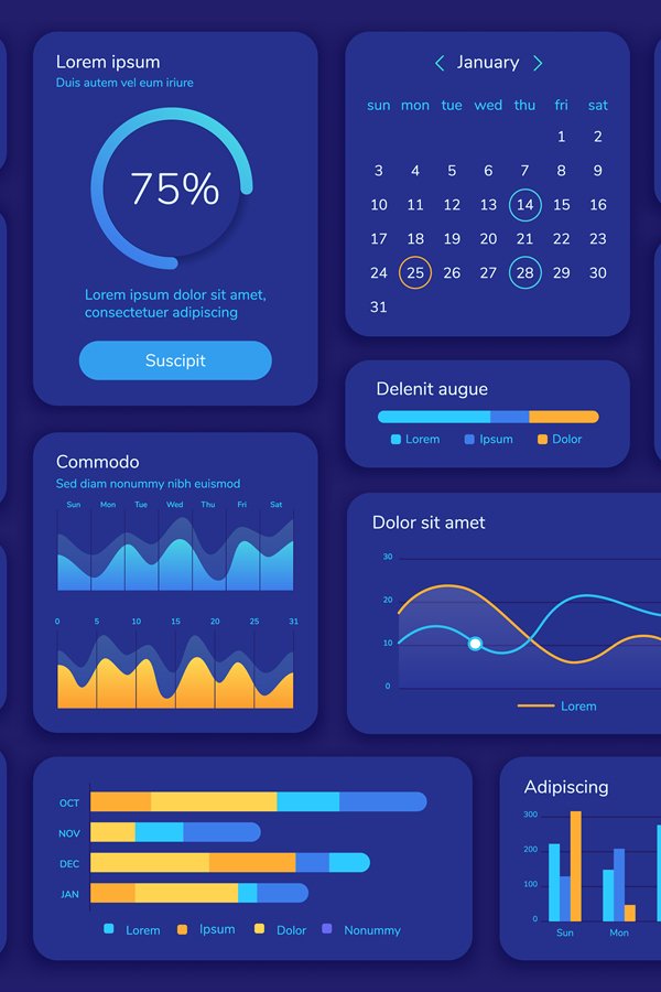 Hud interface. Futuristic ui screen with data display, stati