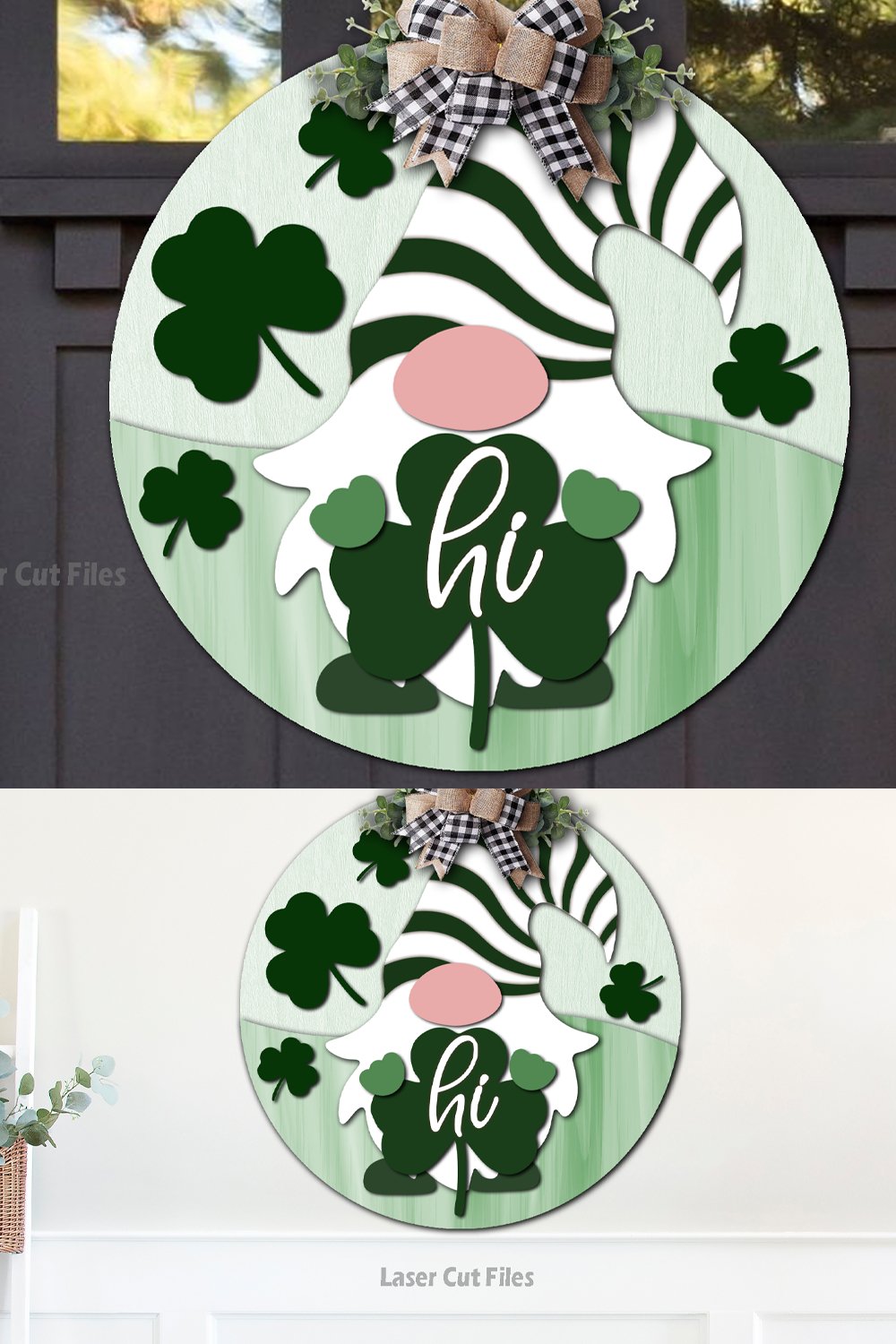 Shamrock Gnome SVG Laser Cut Files | St Patricks Day Sign