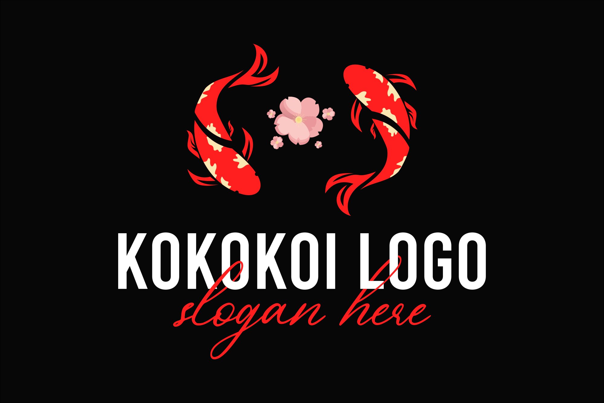 Exclusive koi logo template