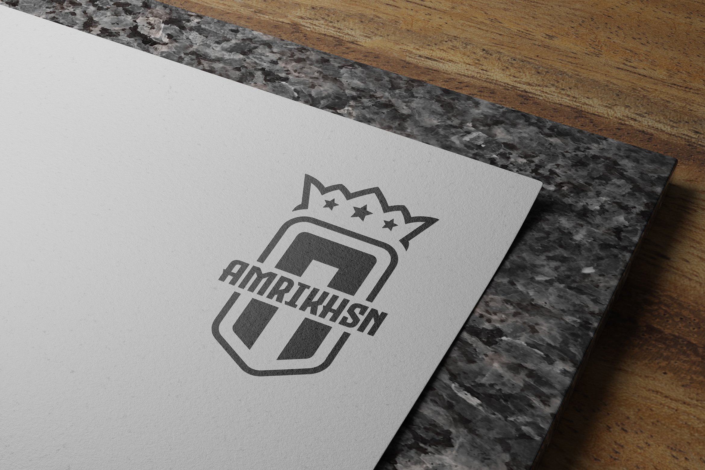 realistic papper white logo mockup psd