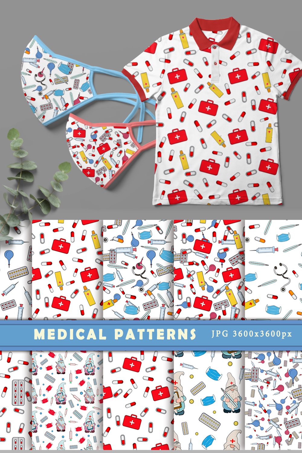 Medical patterns. Digital paper