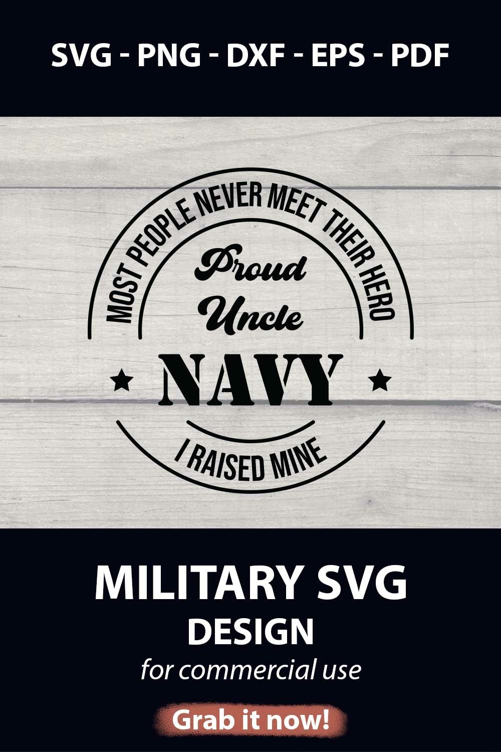 Proud Navy Uncle SVG PNG EPS PDF DXF