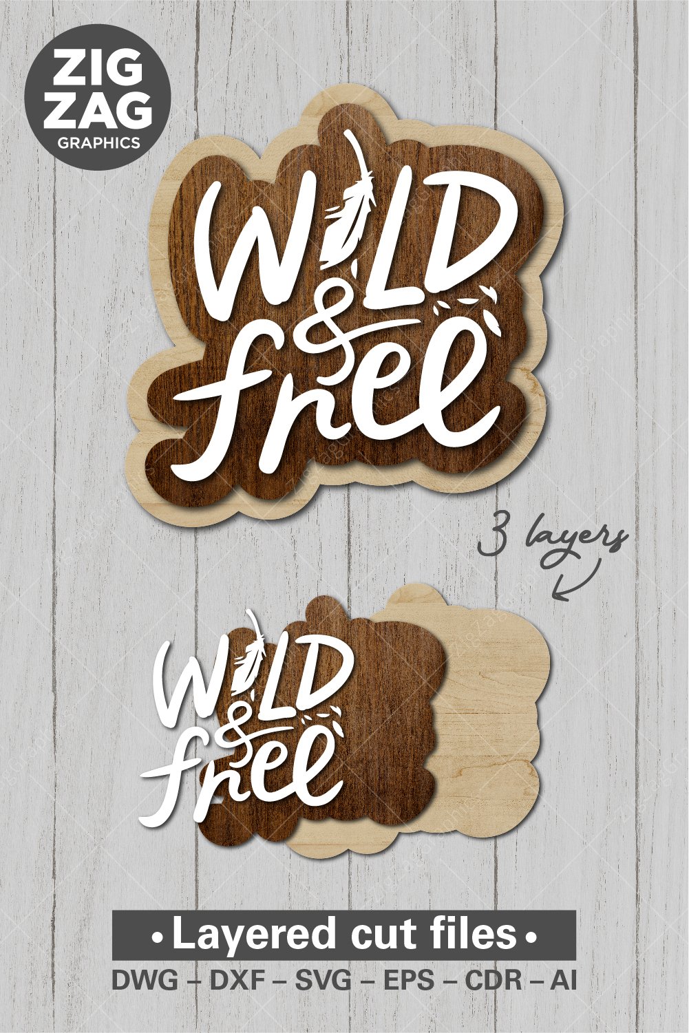 layered sign wild and free svg cut files