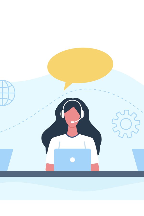 Customer support operators. Call center employees help clien