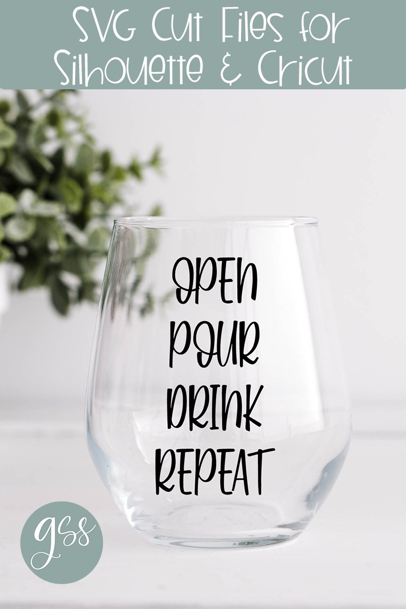 Open Pour Drink Repeat SVG File