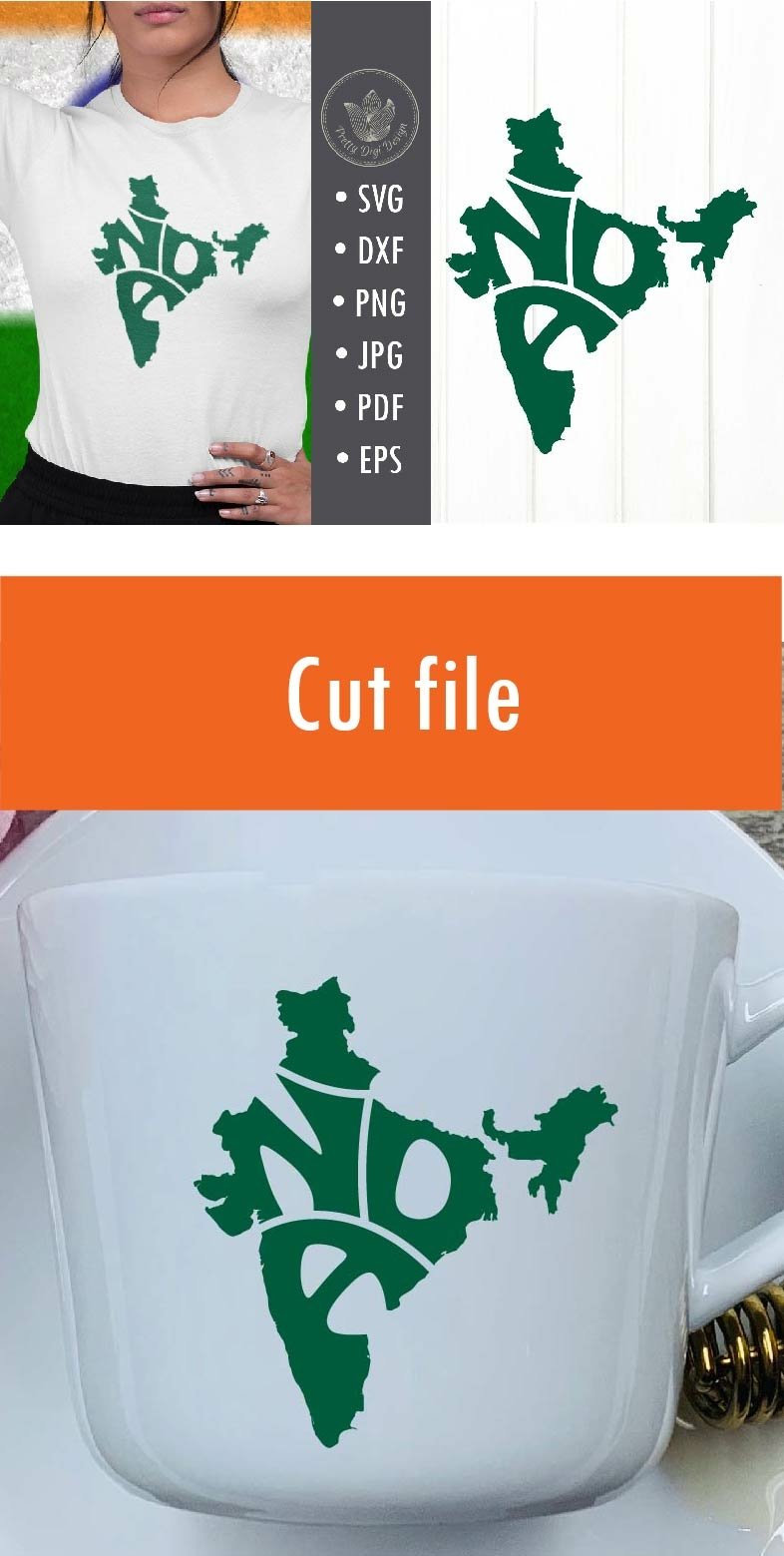 India SVG cut file in the shape of the country