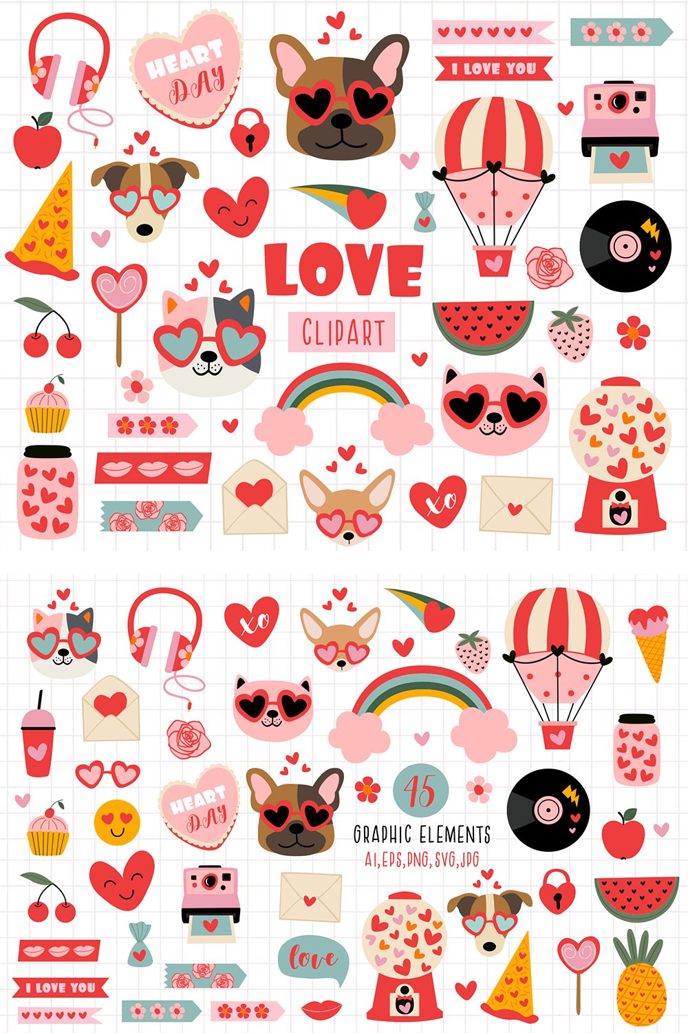 Dog lover svg, Love cat clipart, Valentine clipart, Heart