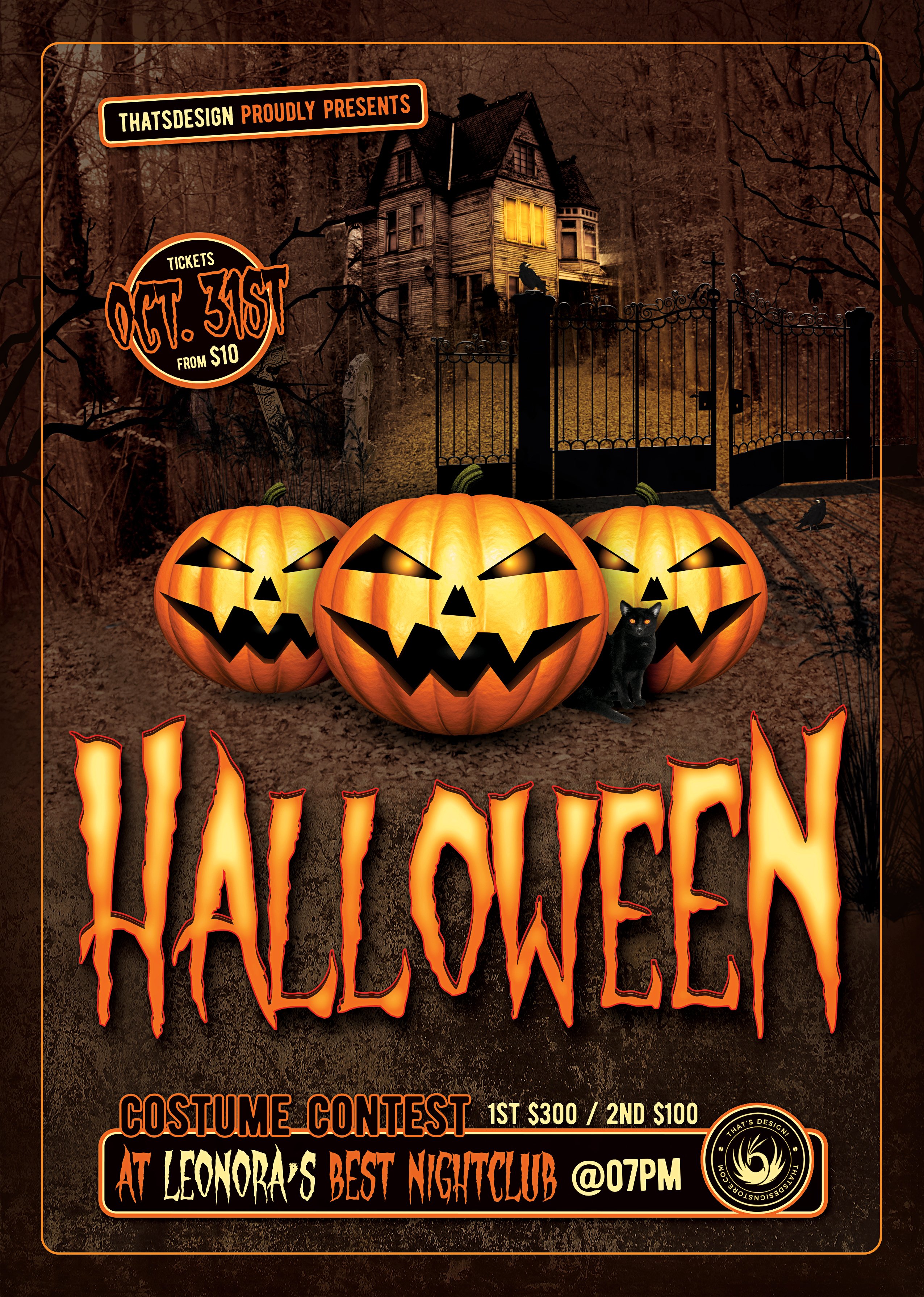 Halloween Flyer Template Design PSD