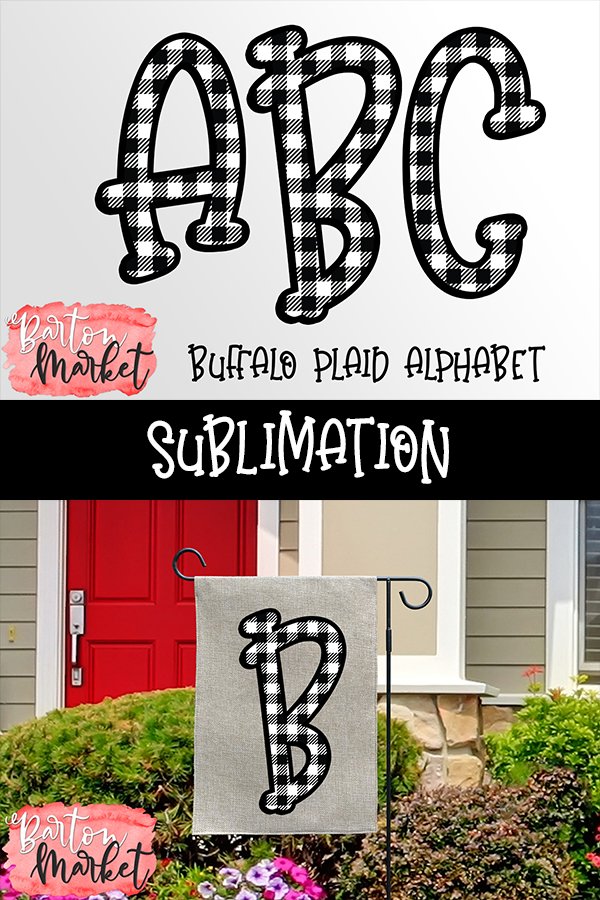 Buffalo Plaid Alphabet for Sublimation (662394)