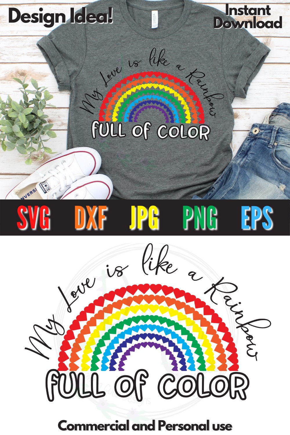 My Love is Like a Rainbow Cut File for Cutting Machines