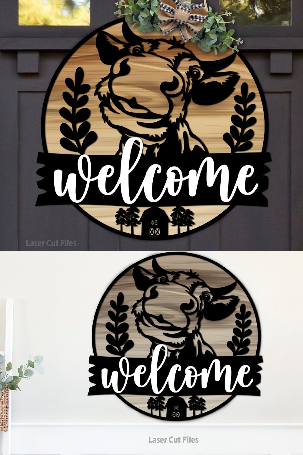 Cow SVG Laser Cut Files | Welcome Sign SVG | Farmhouse SVG