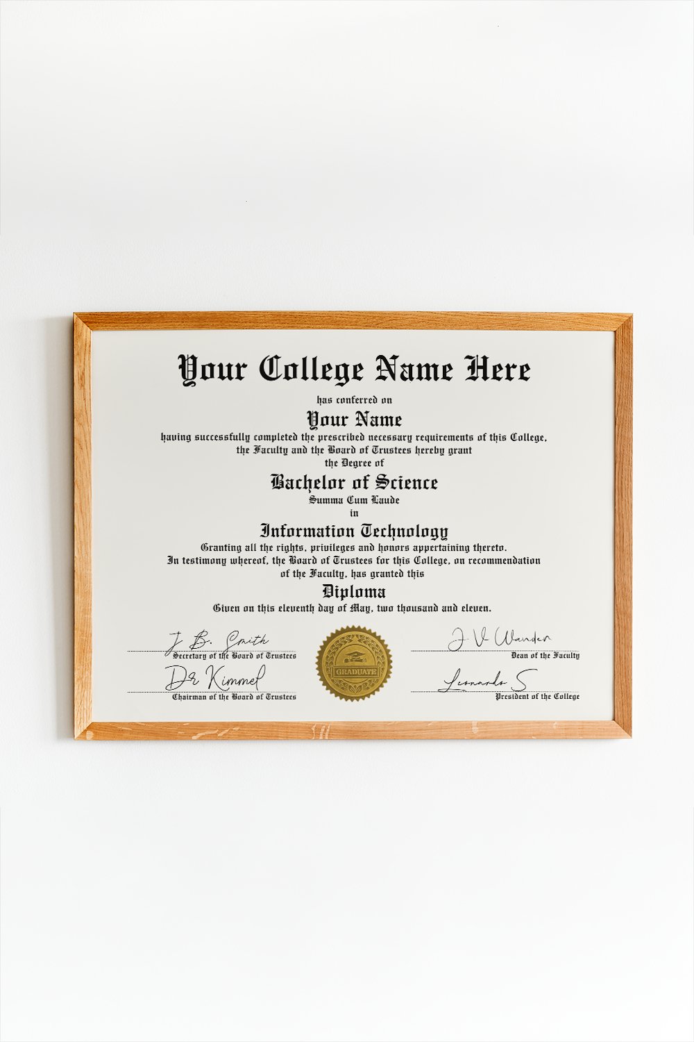 Best College diploma, custom diploma template in canva