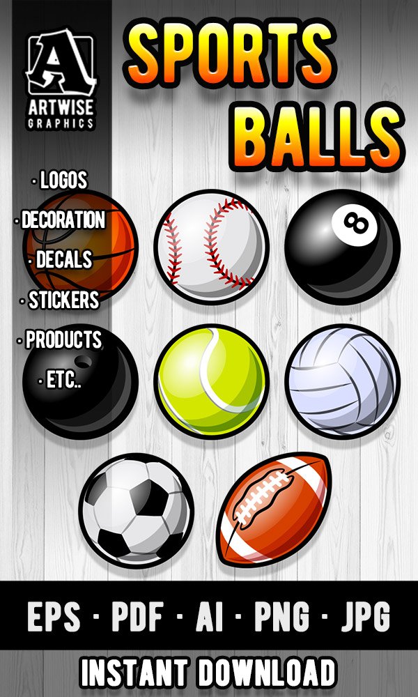 Vector Sports Balls Vector Files and Logo Templates