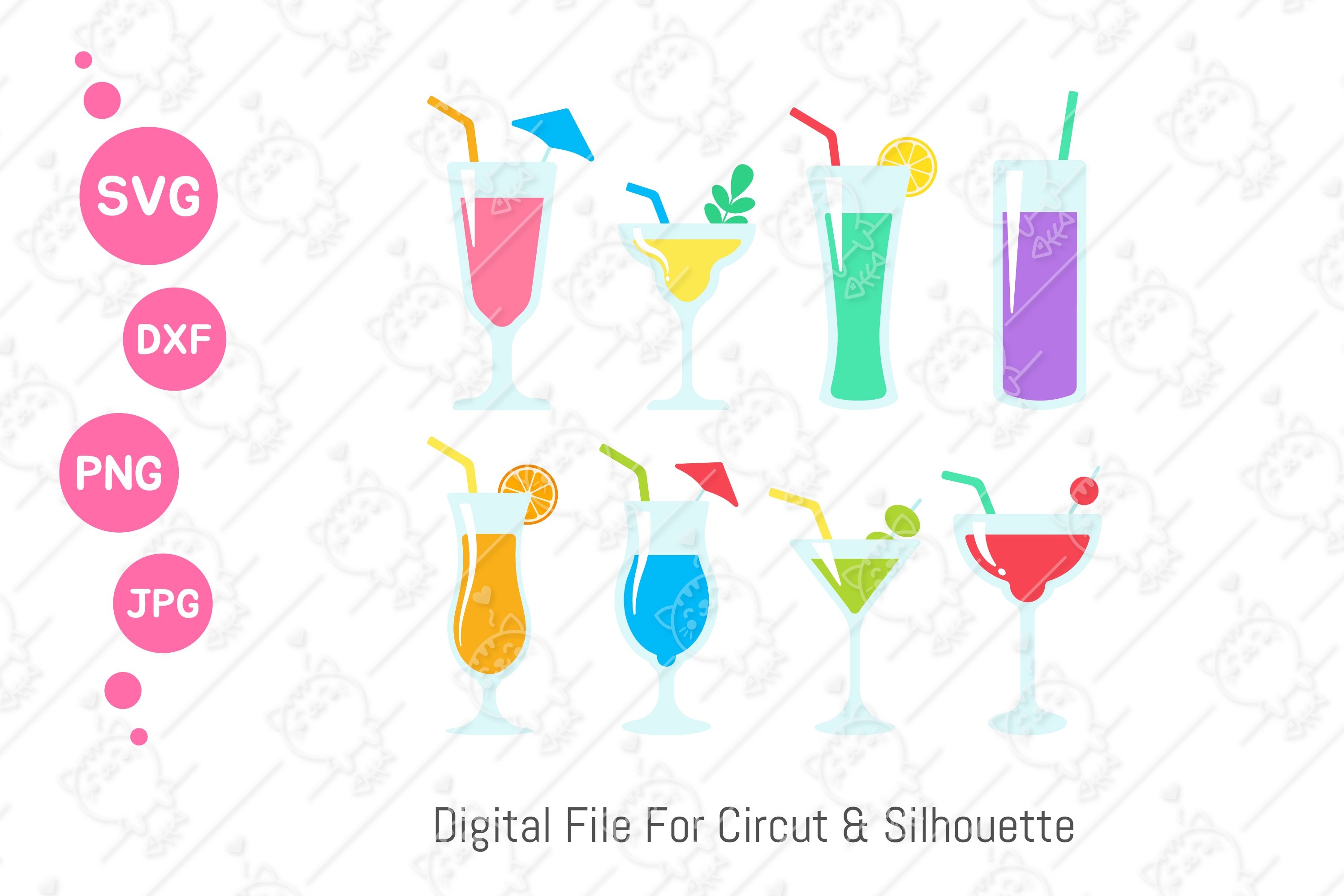 Cocktail Bundle svg | Drink alcohol svg | png dxf (1330932)