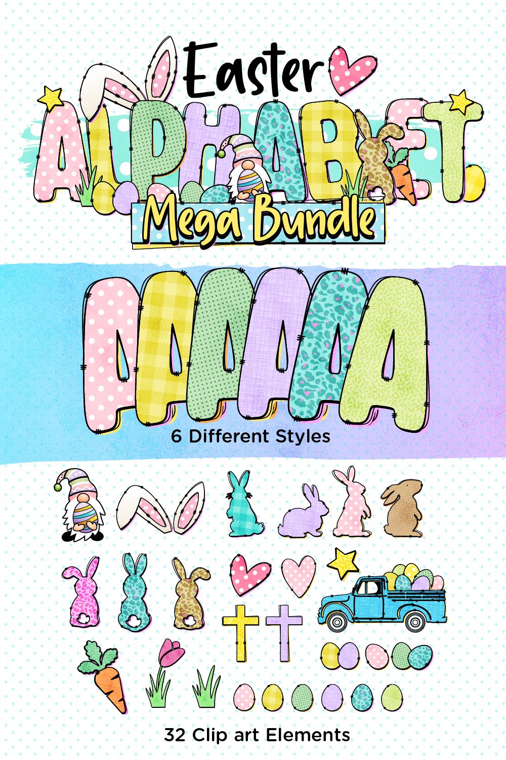 Easter Alphabet Bundle | Sublimation PNG | BEST SELLER