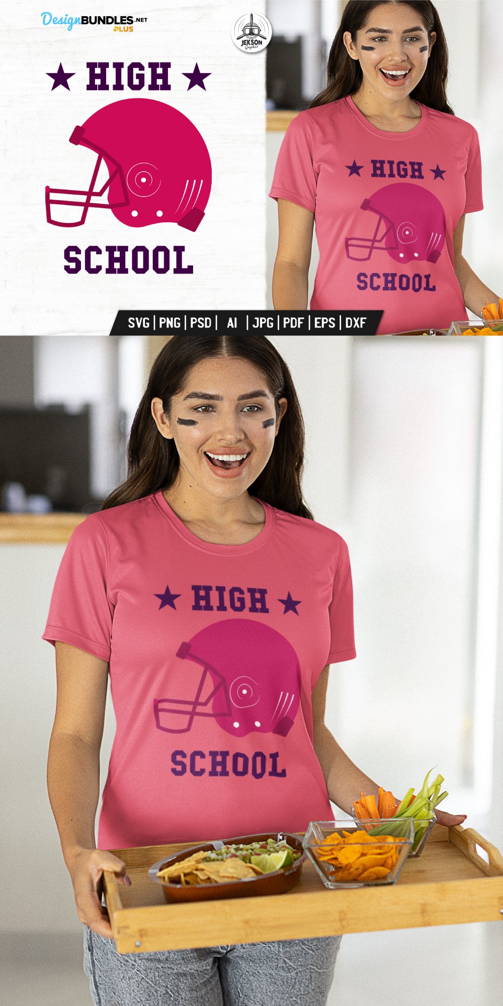 American Football Sublimation Design High School Sports PNG