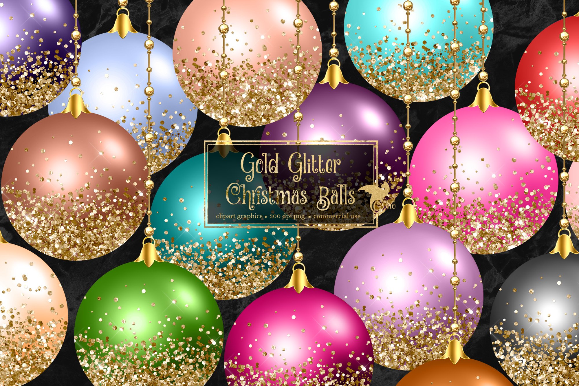 Christmas Ball Ornaments Clipart (1153240)