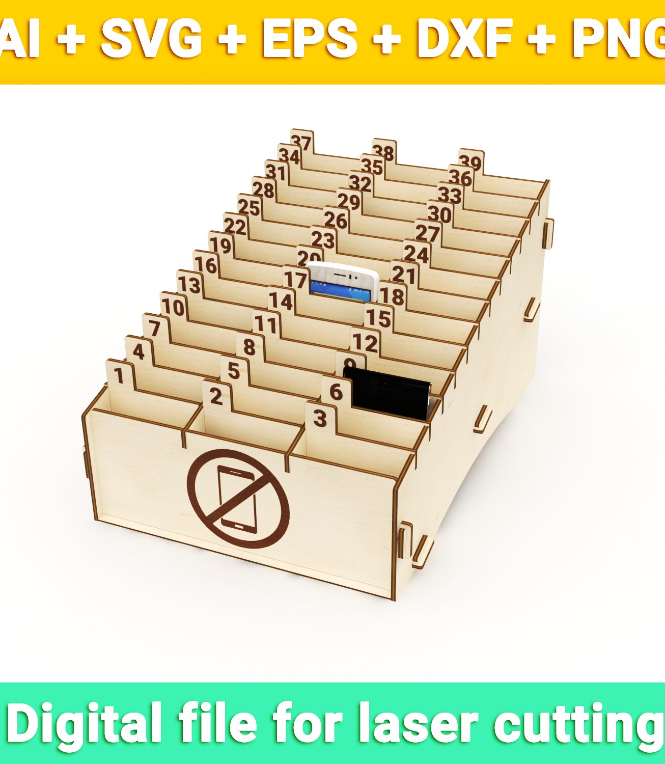 Phone drop box vector for CNC svg vector file