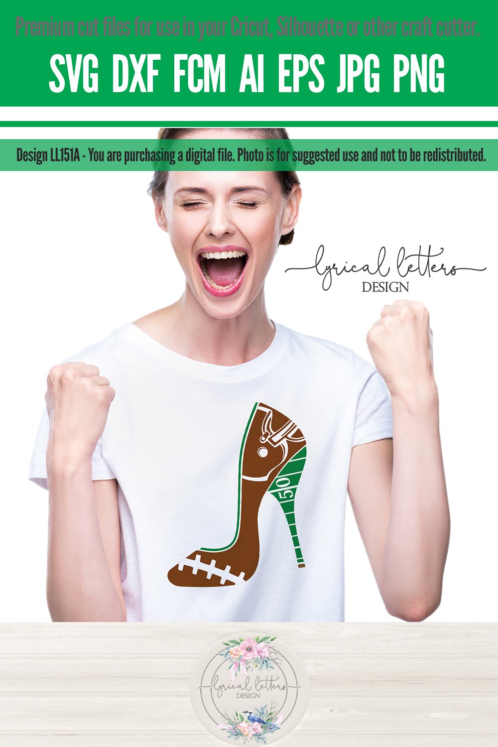 Football High Heel Shoe SVG LL151A