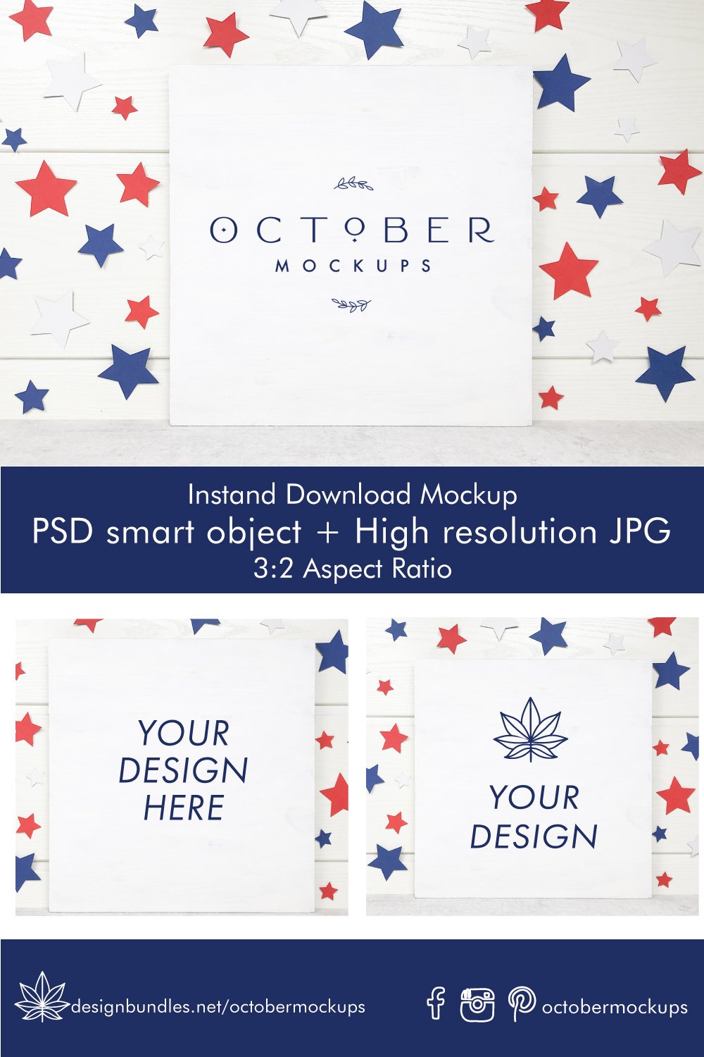 4th of July Mockup Wood Sign | JPG | PSD smart object