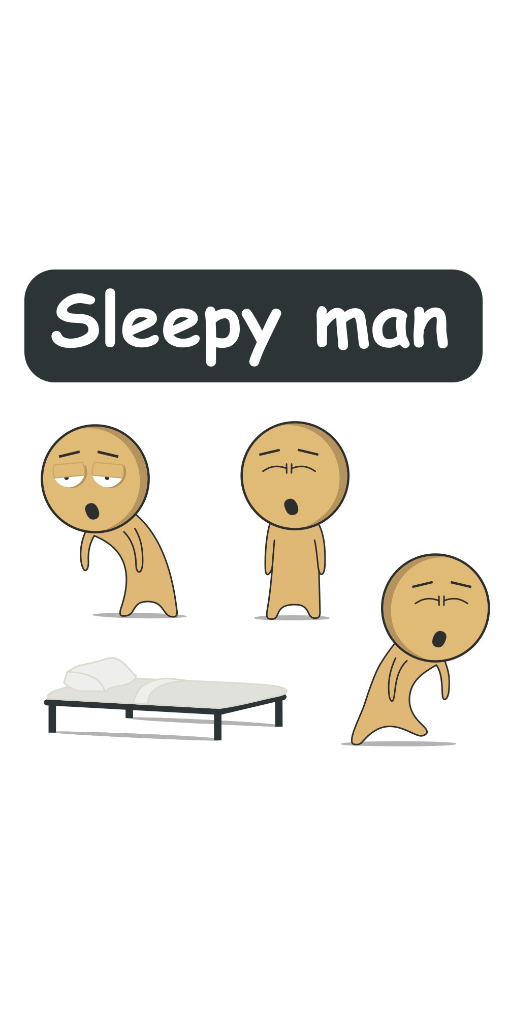 Sleepy man stands near the bed