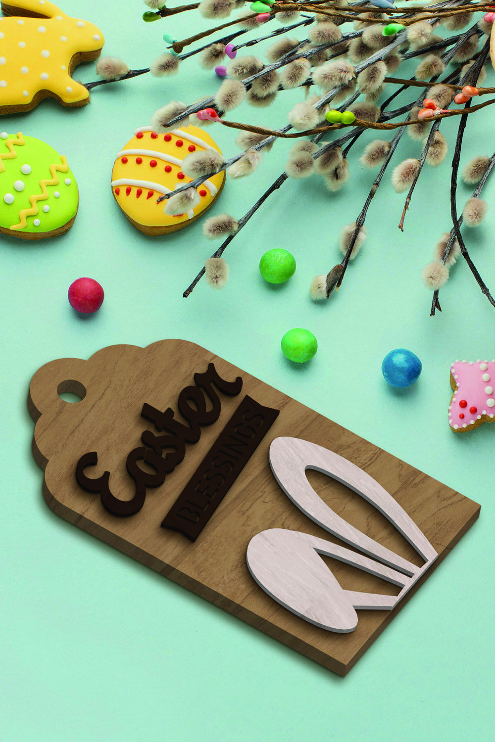 Easter Tag Ornaments, Multilayer Cut File