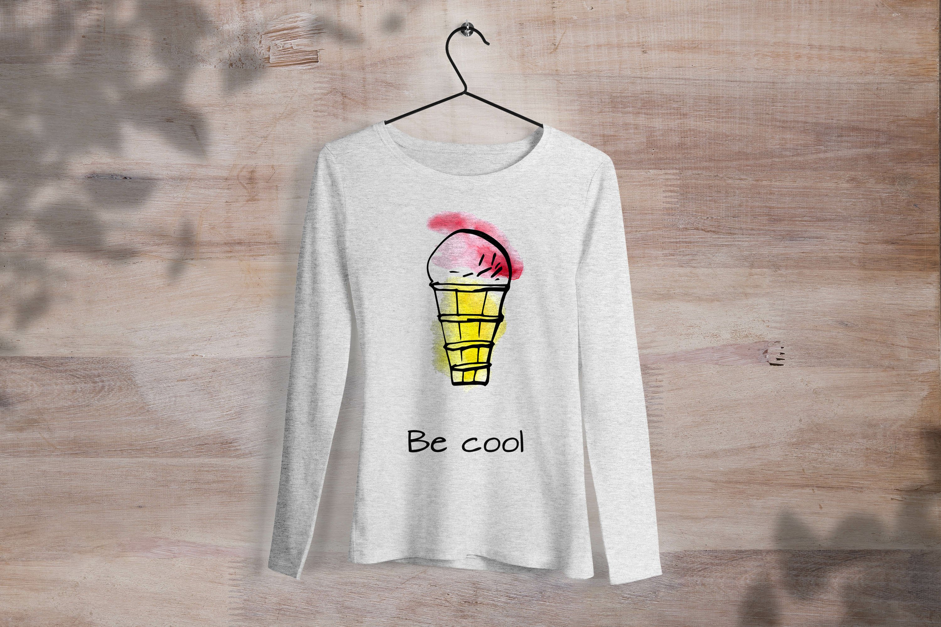 Pink berry Ice-cream cup watercolor doodle sublimation. Svg