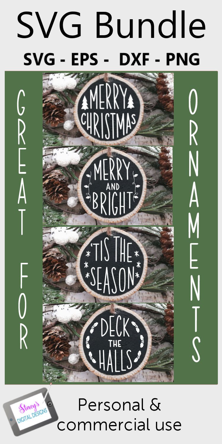 Christmas Mini Bundle - 4 Round Ornament SVG Designs