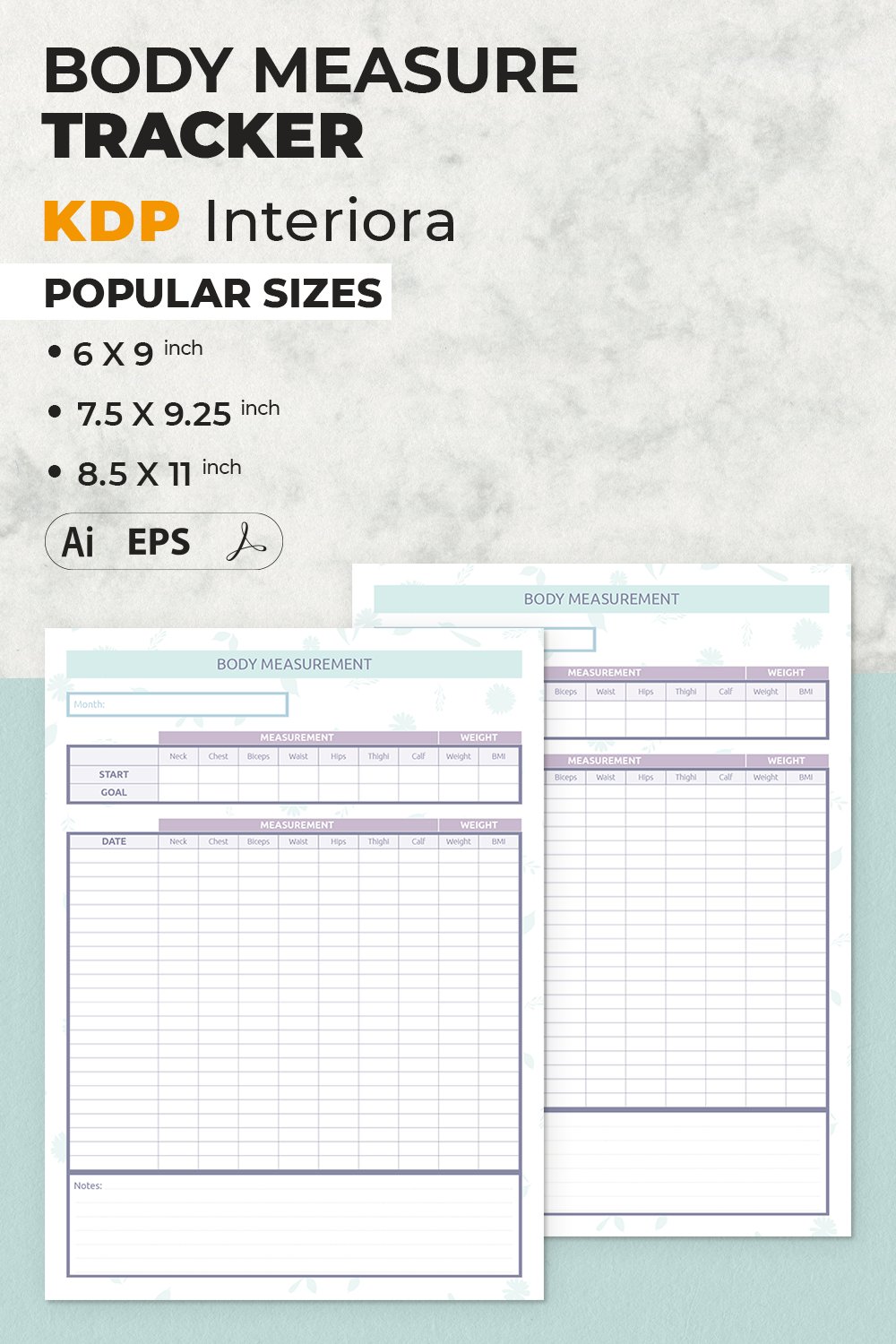 Body Measurement Tracker | Printable Template (2121182)
