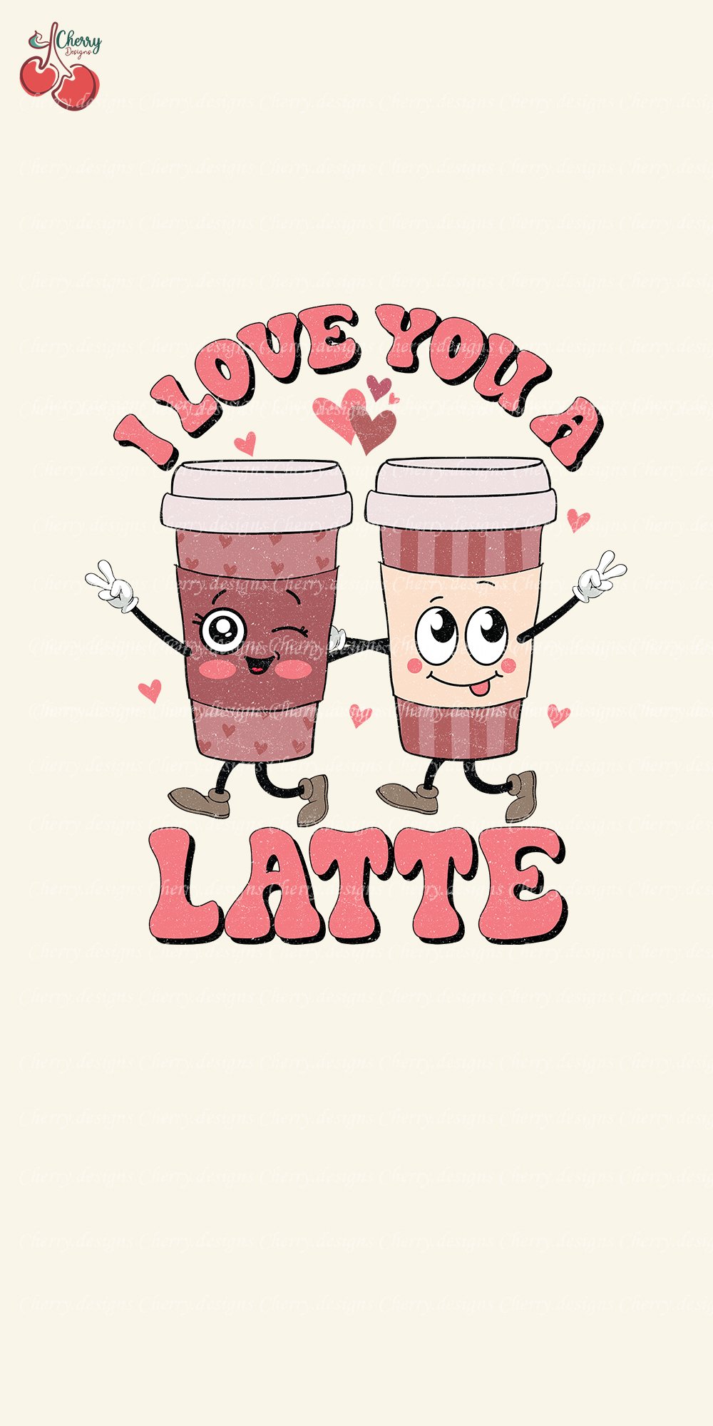 I Love You A Latte PNG, Valentine's Day PNG, Love Coffee PNG
