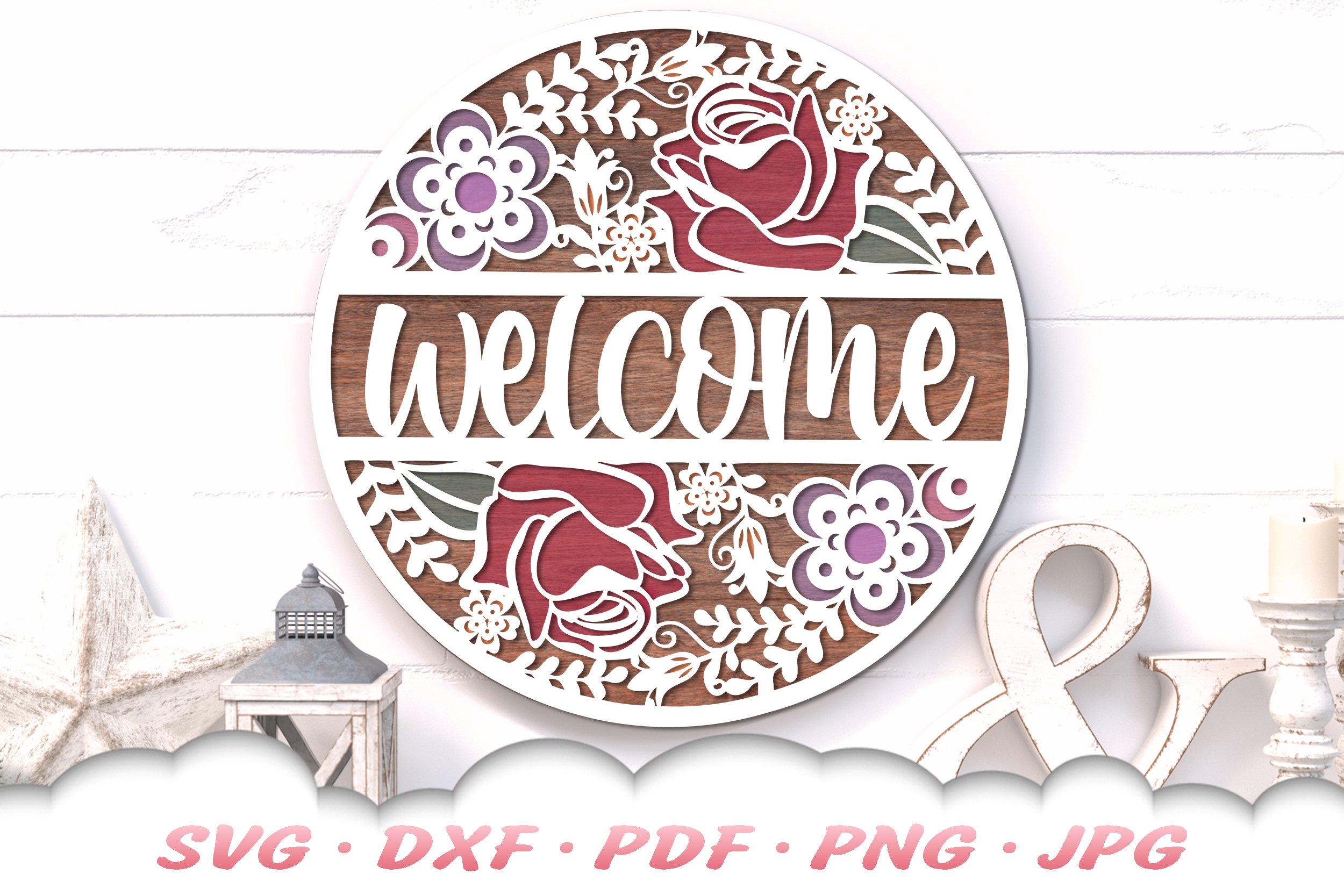 Welcome Spring Front Door Sign SVG Files For Cricut