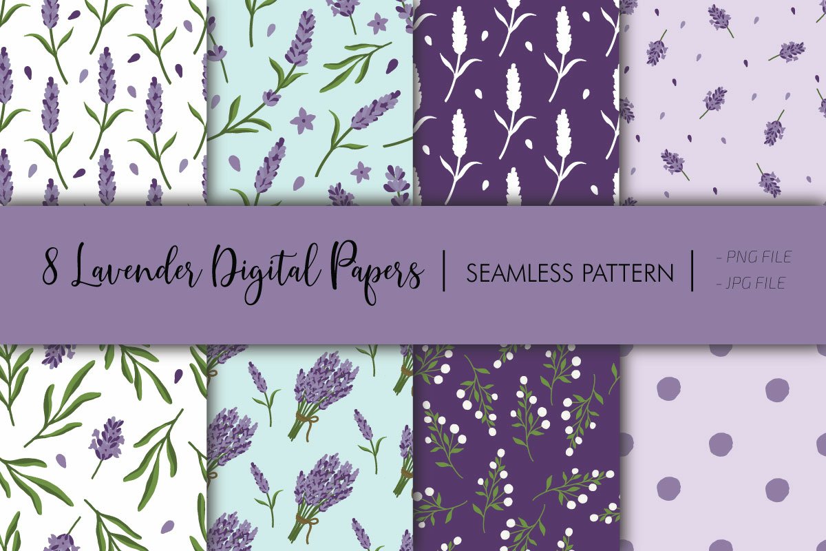 Lavender Digital Papers - Seamless Pattern