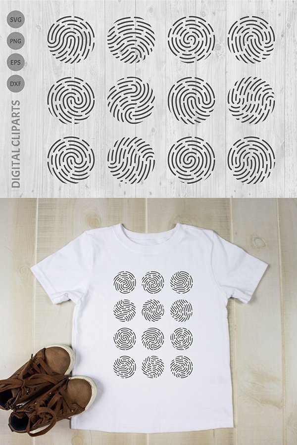 Fingerprint SVG. Thumbprint Vector Set