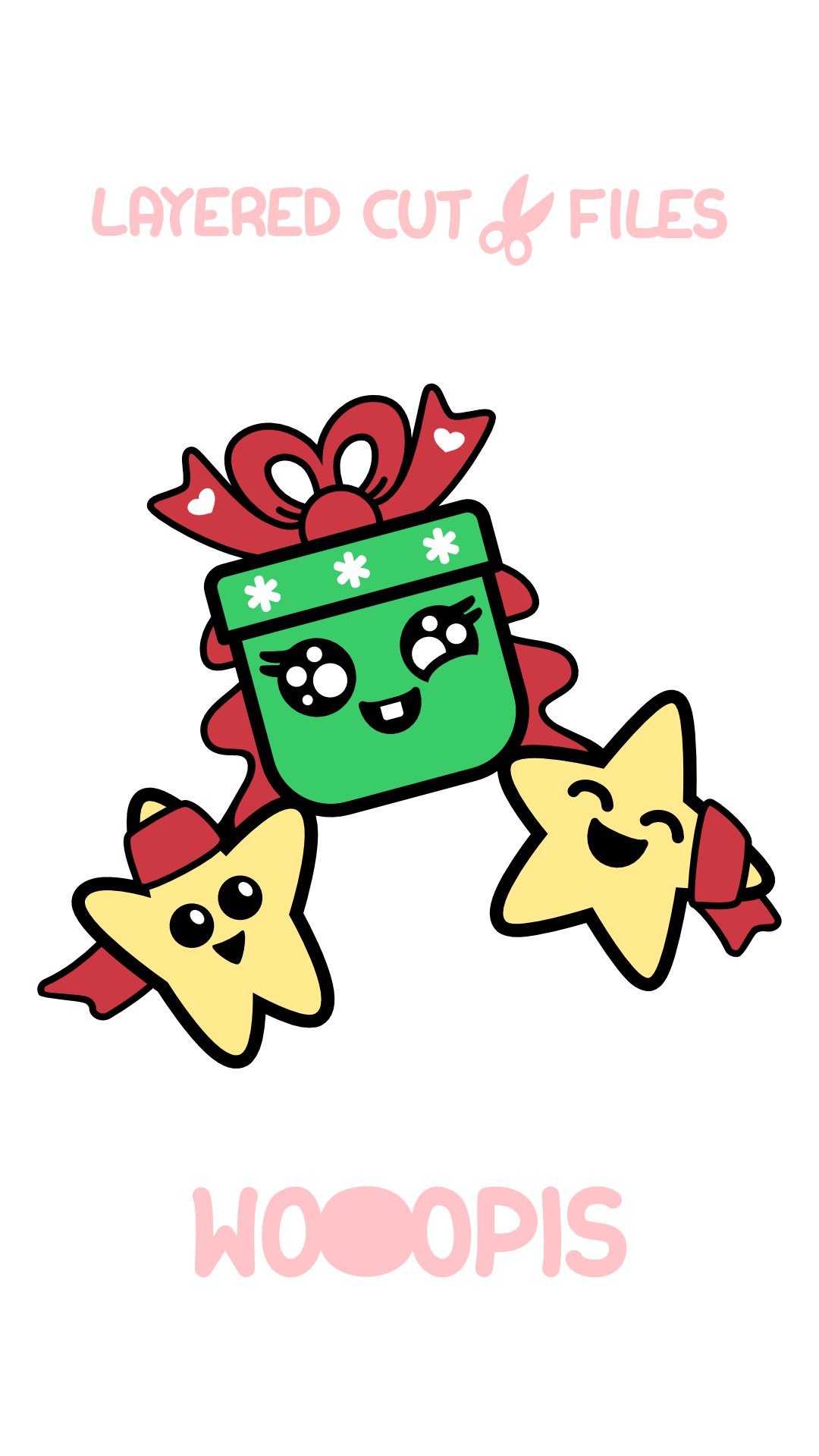 Happy Christmas Gift - Cute Christmas SVG Cut File