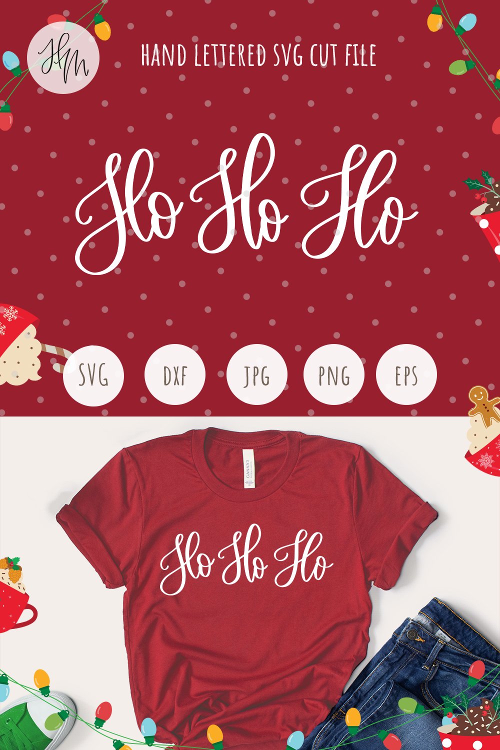 HO HO HO cut file SVG DXF EPS PNG JPG