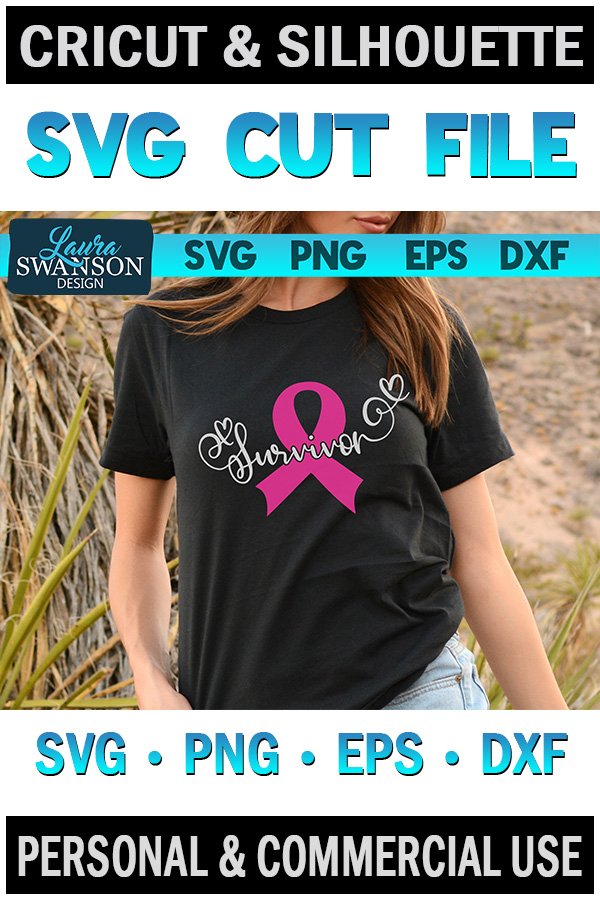 Survivor Cancer Awareness Ribbon SVG