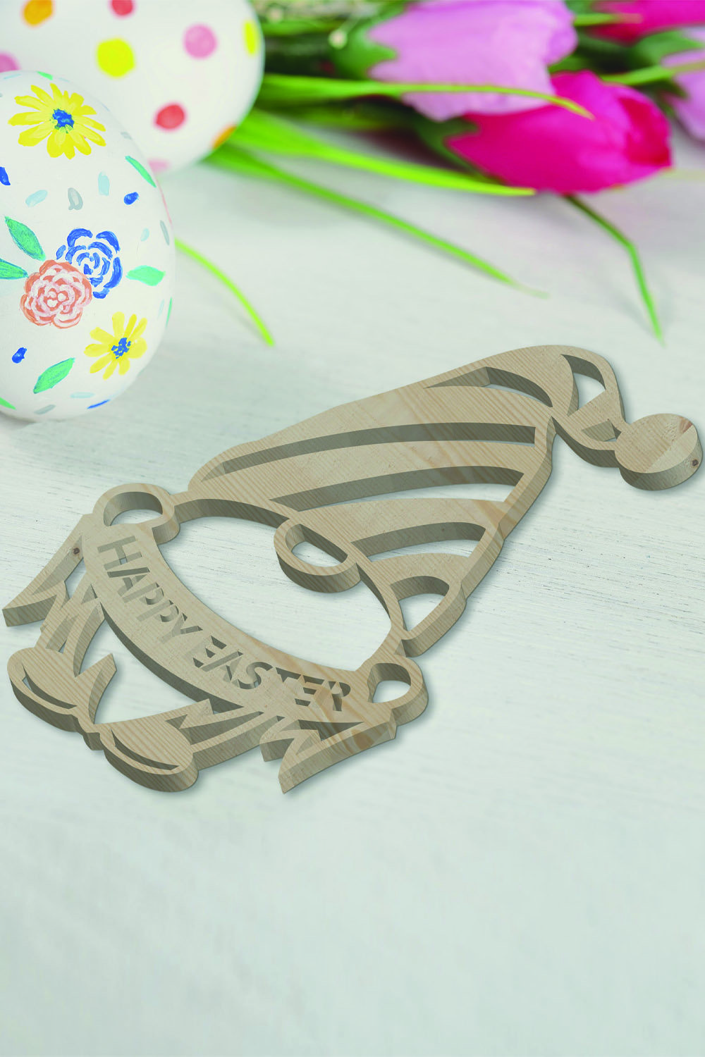 Happy Easter Gnome, Decorative Template