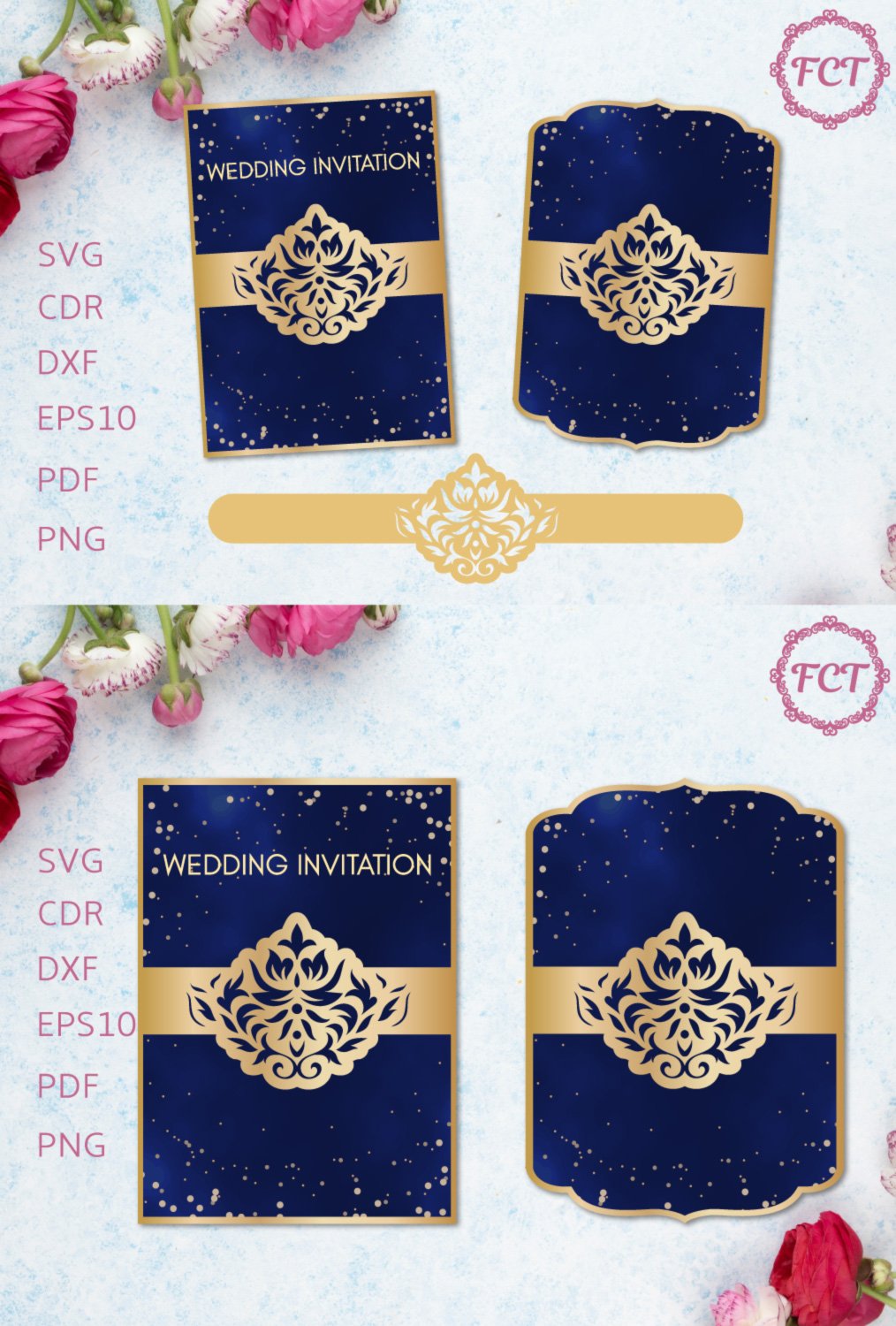 Wedding invitation svg cutout belt|Belly Band card template.