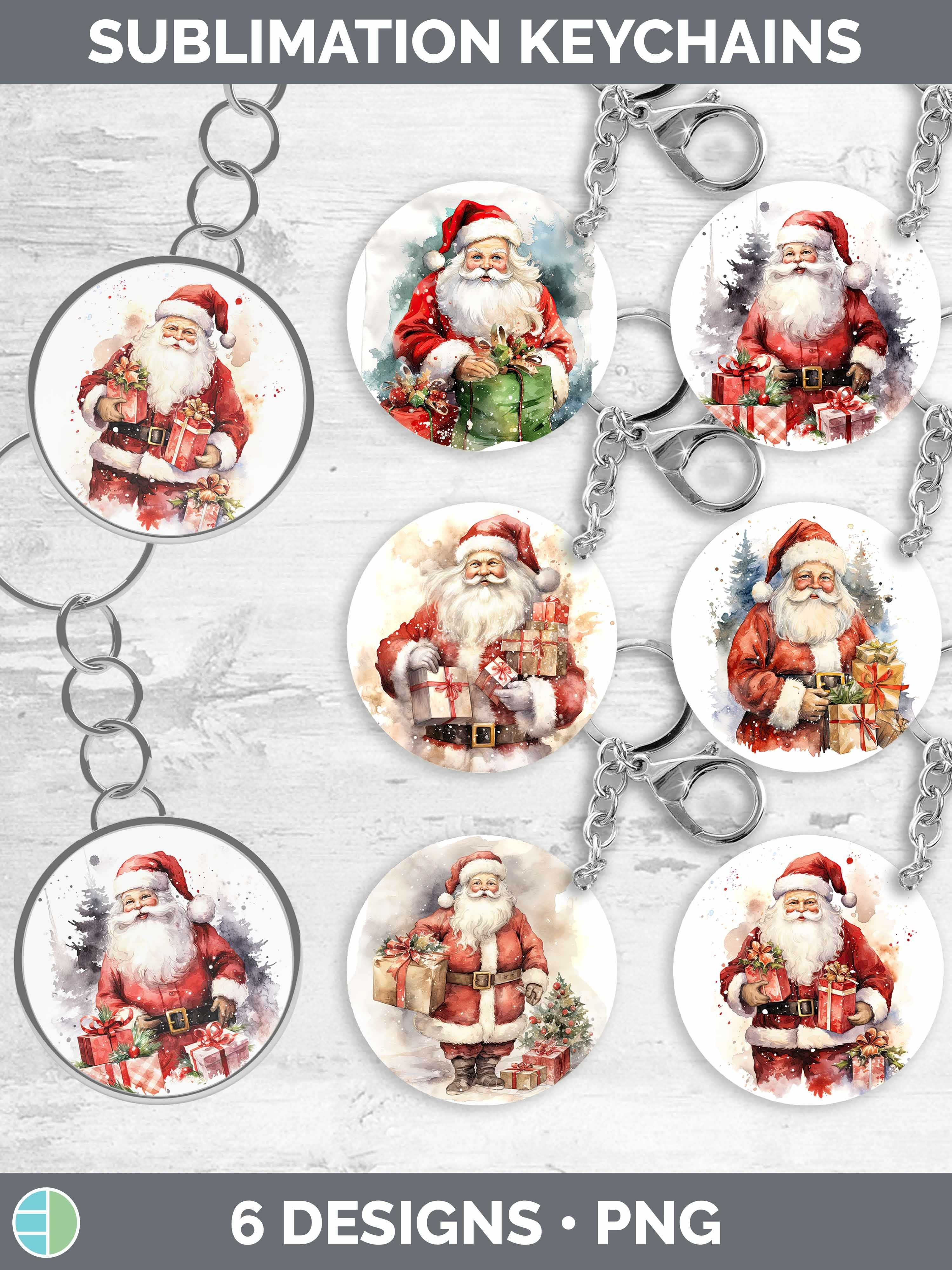 Christmas Santa Keychain | Bundle Keyring Designs
