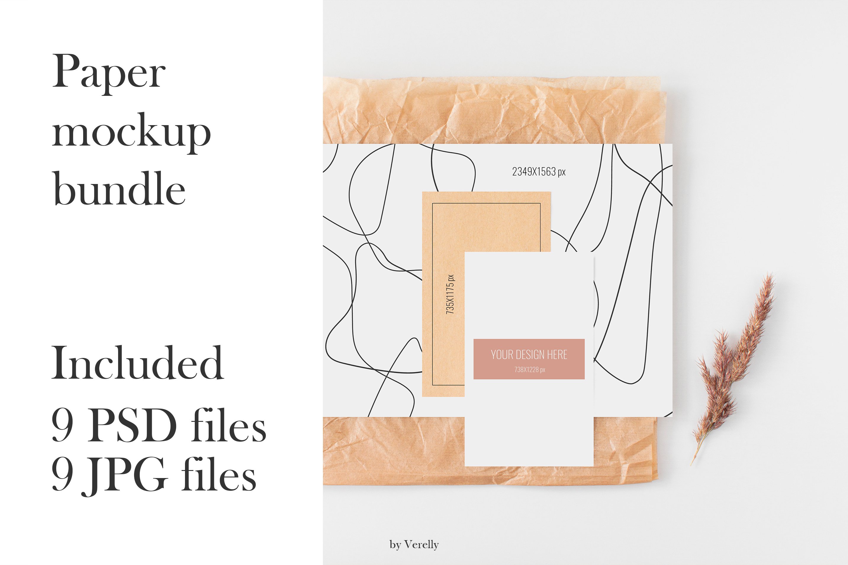 Paper cards mockups bundle
